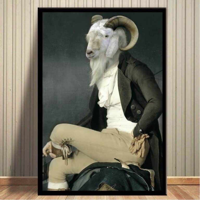 Regal Horse / Goat Art Print - Interiors Made Beautiful